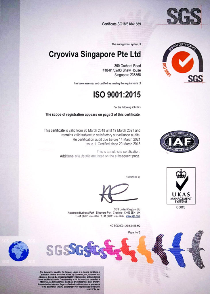 Cryovica_ISO9001_SGS_Cert_2 | Cryoviva Singapore - Cord Blood Bank